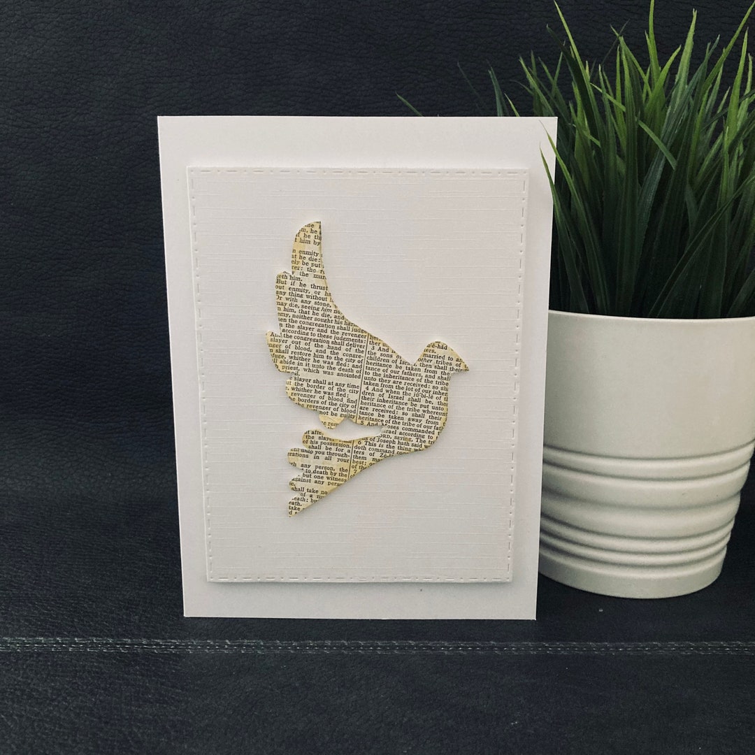 Dove Bible Card, Dove in Flight Bible Card, Peace, Religious Card, Book ...