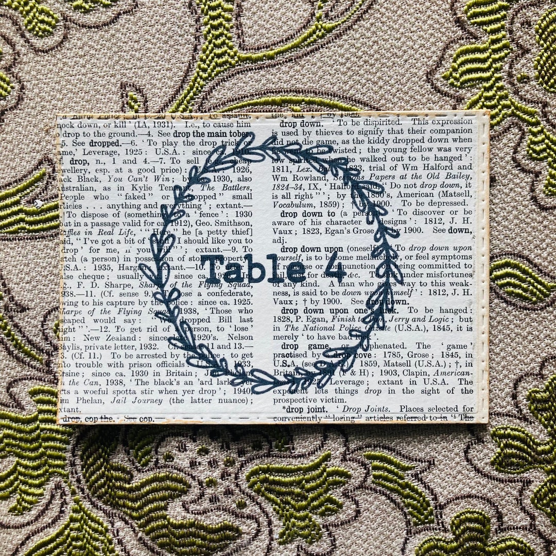 Table Numbers Wedding, Vintage Book Page Table Numbers, Literacy ...