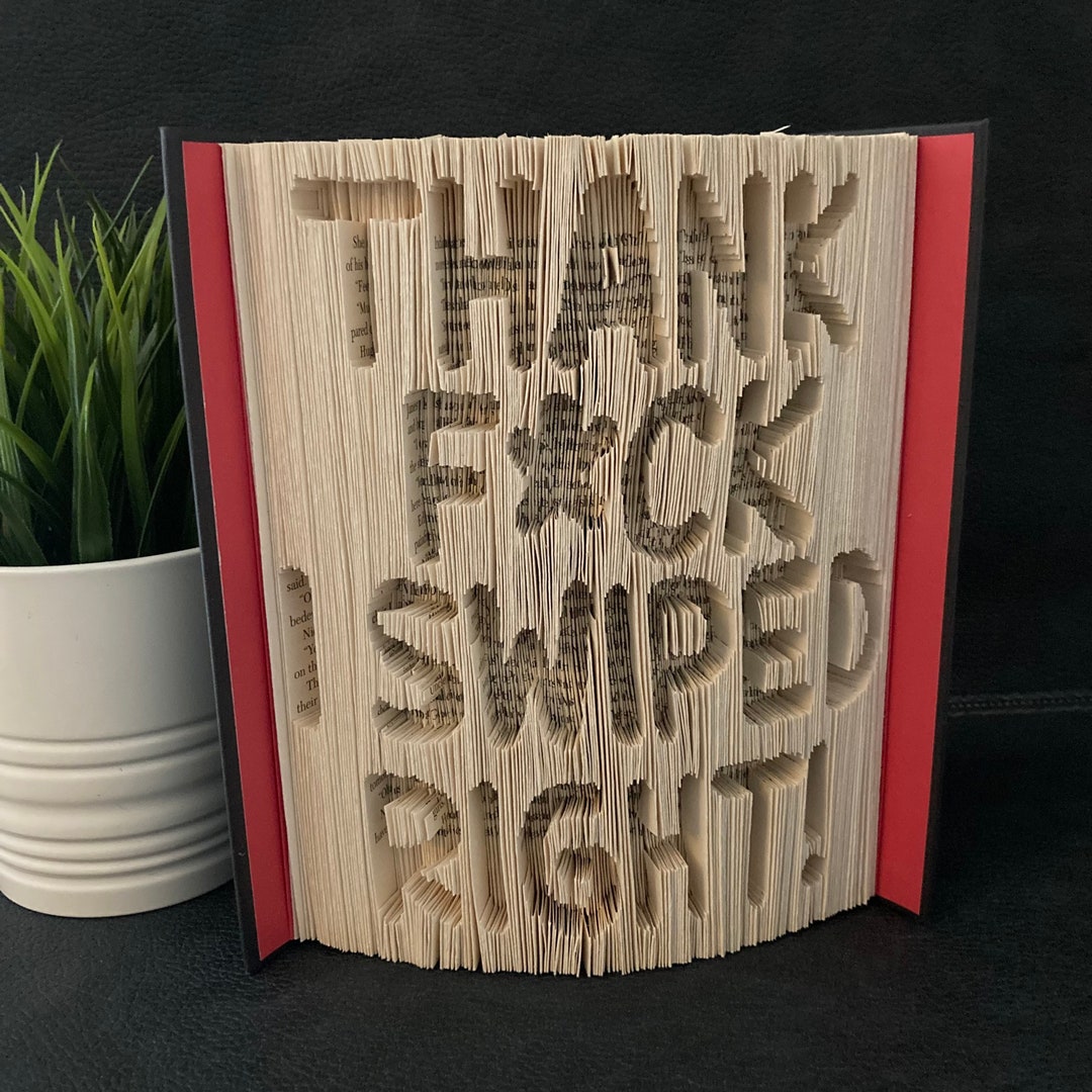 Funny Folded Book Art Sculpture, Swiped Right, Gift for Boyfriend ...