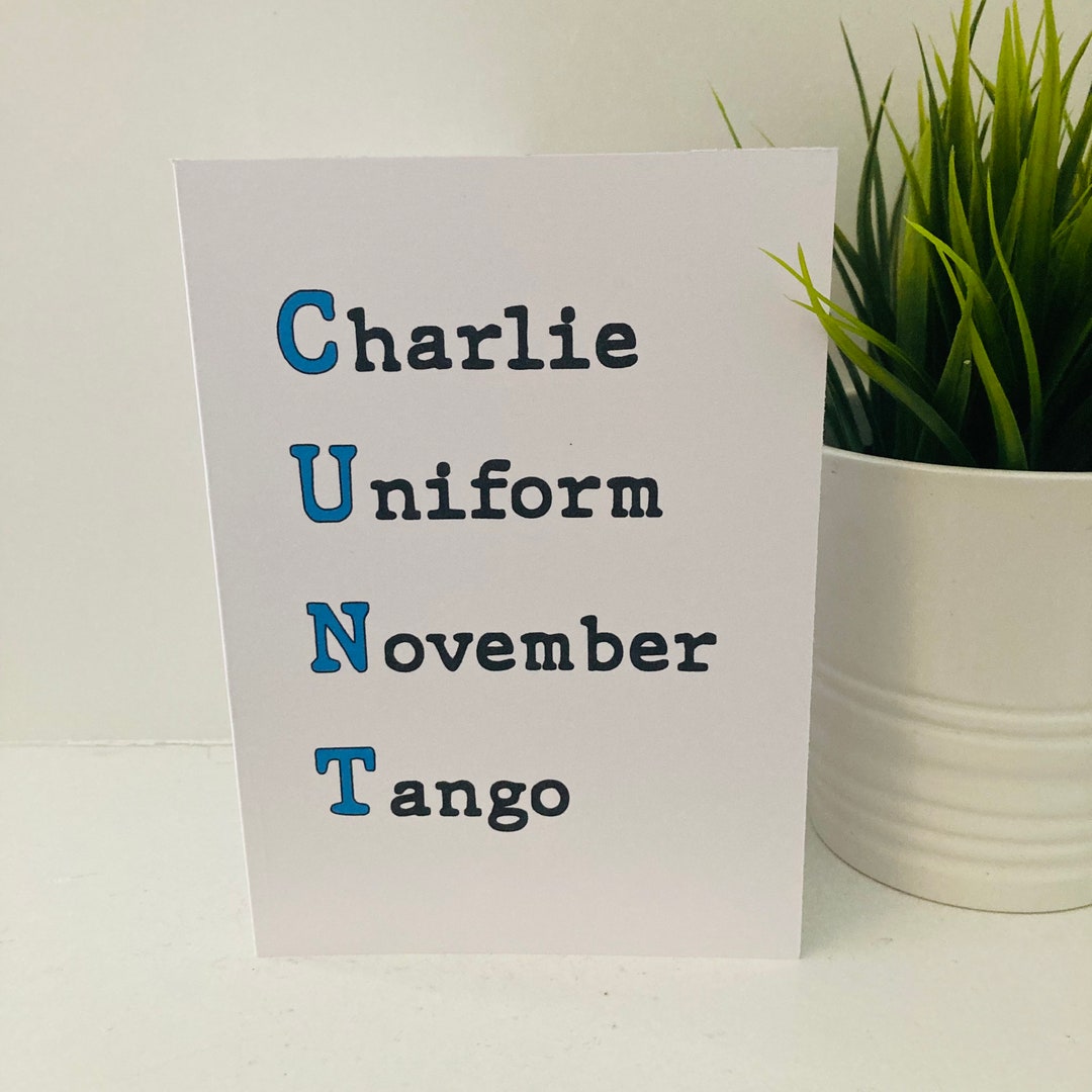 Police Card, Phonetic Alphabet Card. Charlie, Uniform, November, Tango ...