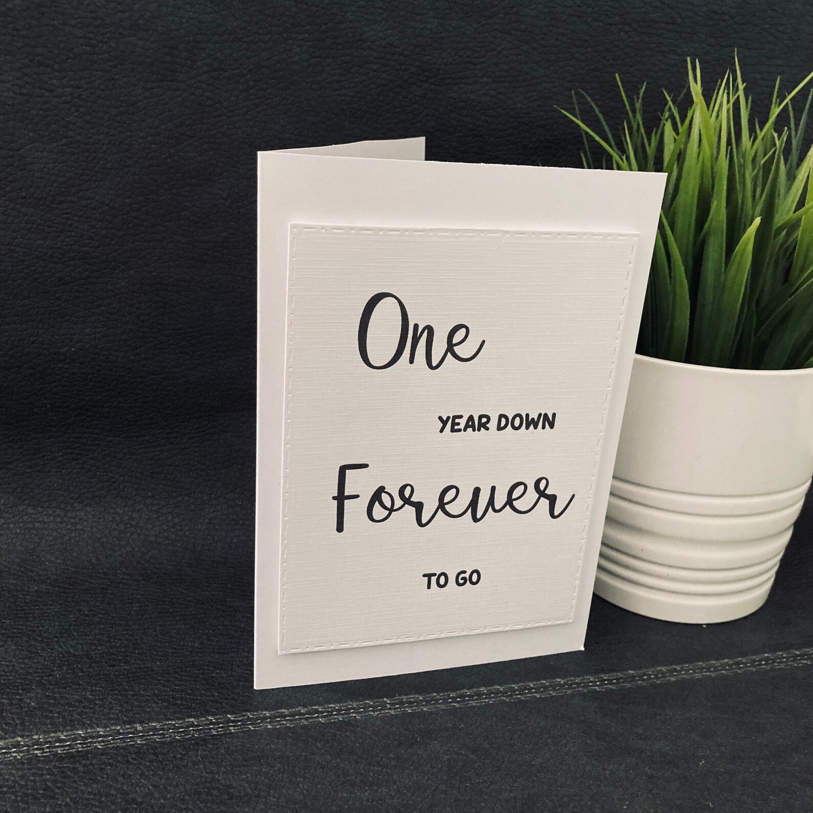One Year Down Forever to Go 1st Anniversary Card Wedding - Etsy UK