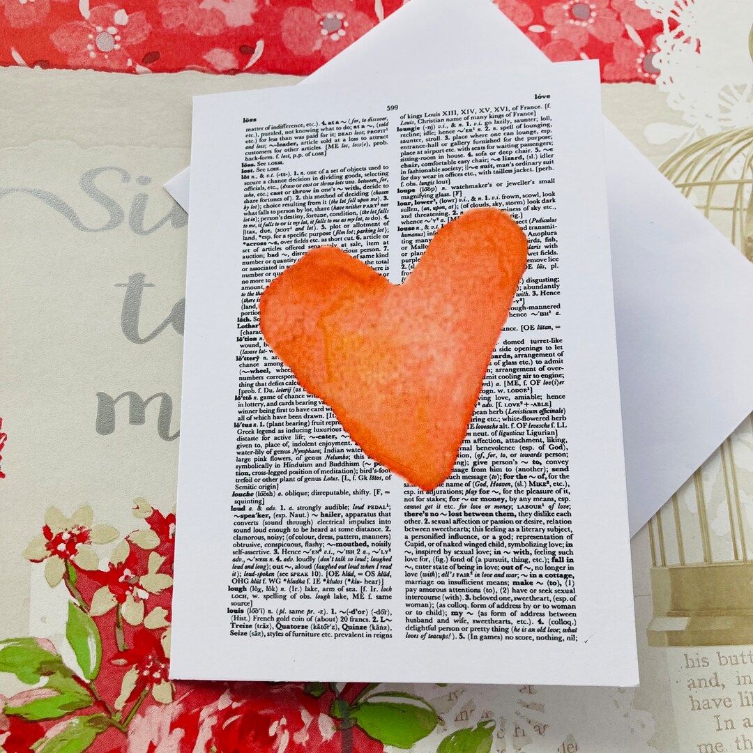 Heart Card, Handmade Large Heart Card, Personalised Love Heart ...