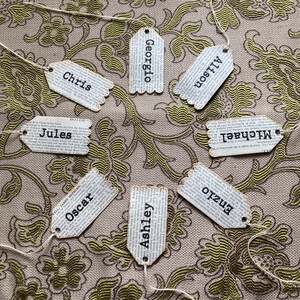 Personalised Wedding Table Decor, Table Place Tags, Book Wedding Name ...