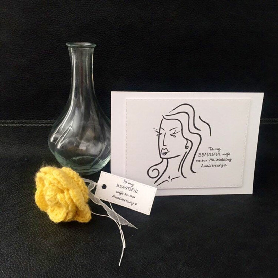 Cadeau personnalisé de fleurs de laine, cadeau danniversaire de mariage ...