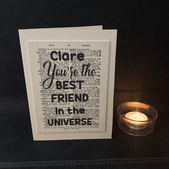 Personalised Best Friend Card Birthday Friend Card Handmade | Etsy