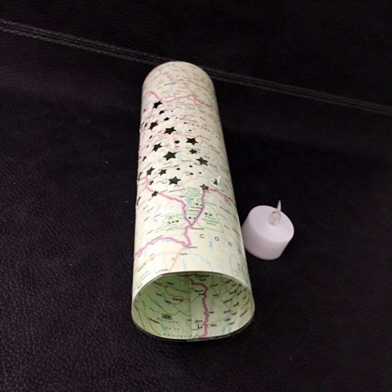 Map Themed Paper Lantern Gift Map Art Luminary Gift Map - Etsy UK