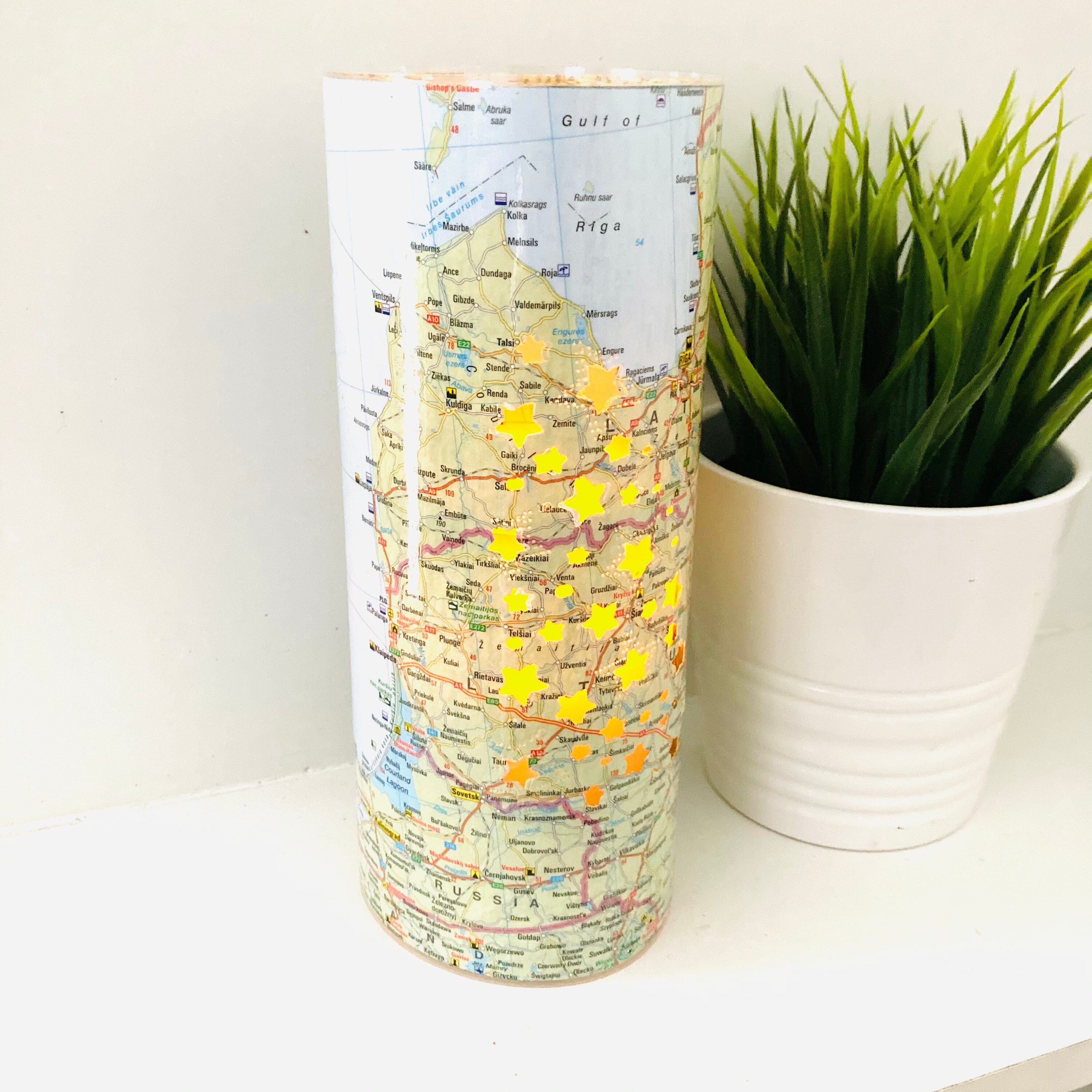 Map Themed Paper Lantern Gift Map Art Luminary Gift Map - Etsy UK