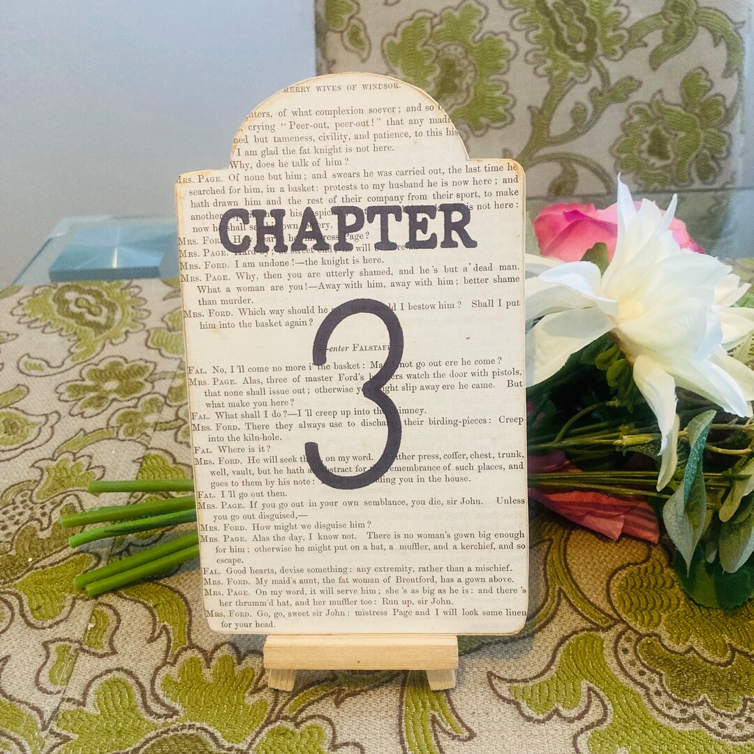 Wedding Table Numbers, Vintage Book Page Table Numbers, Literature ...