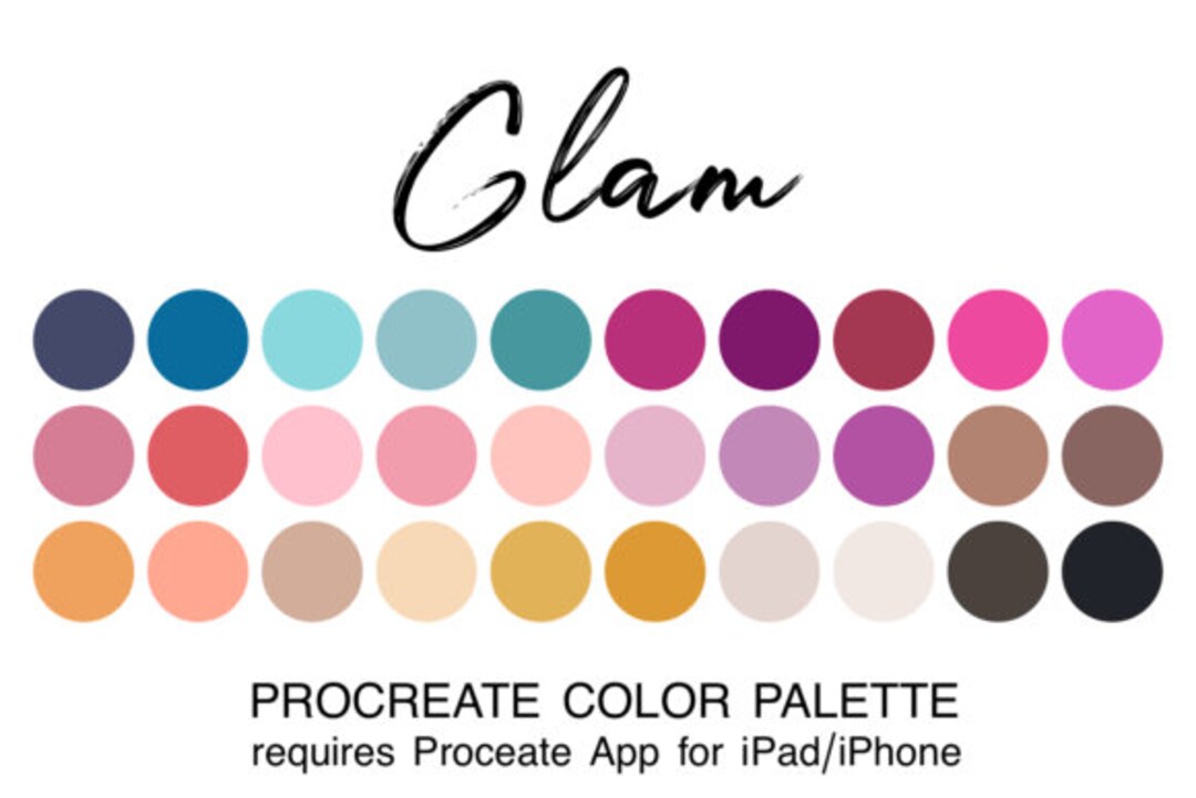 Glam Procreate Color Palette - Etsy