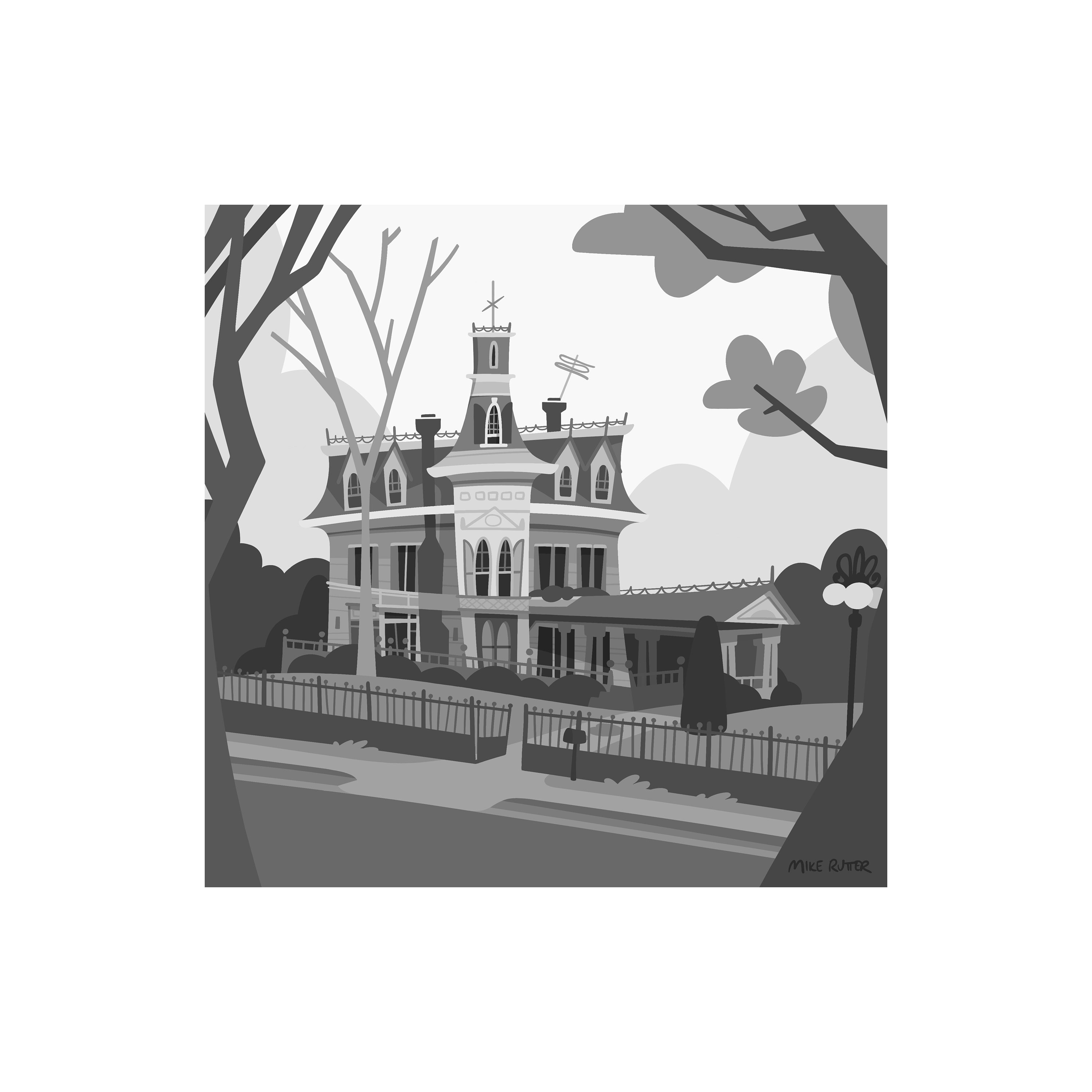 TV Home - the Addams Family (addams House) Print - Etsy