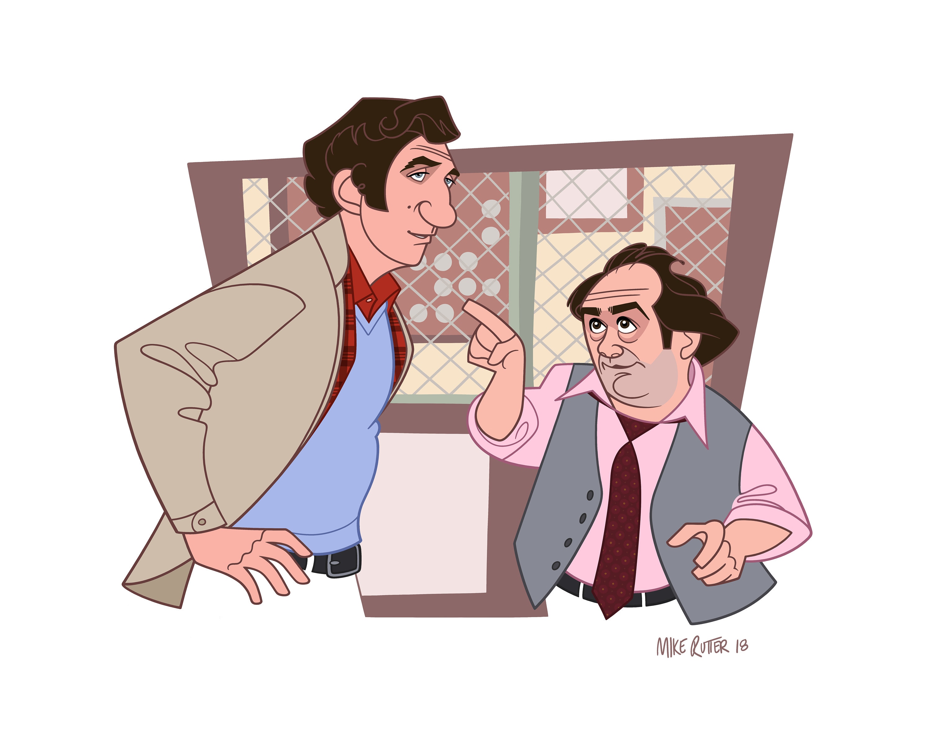 Taxi TV Show Digital Print alex and Louie - Etsy