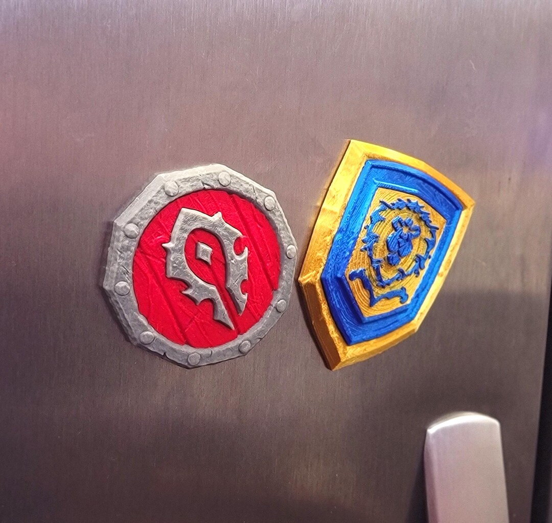 World of Warcraft 3D Printed Magnets || Horde and Alliance Shields - Etsy