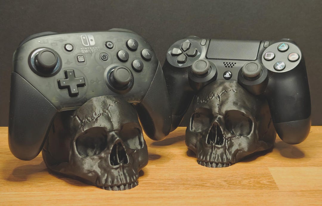 3D Printed Skull Controller Stand: Spooky Gaming Decor - Etsy