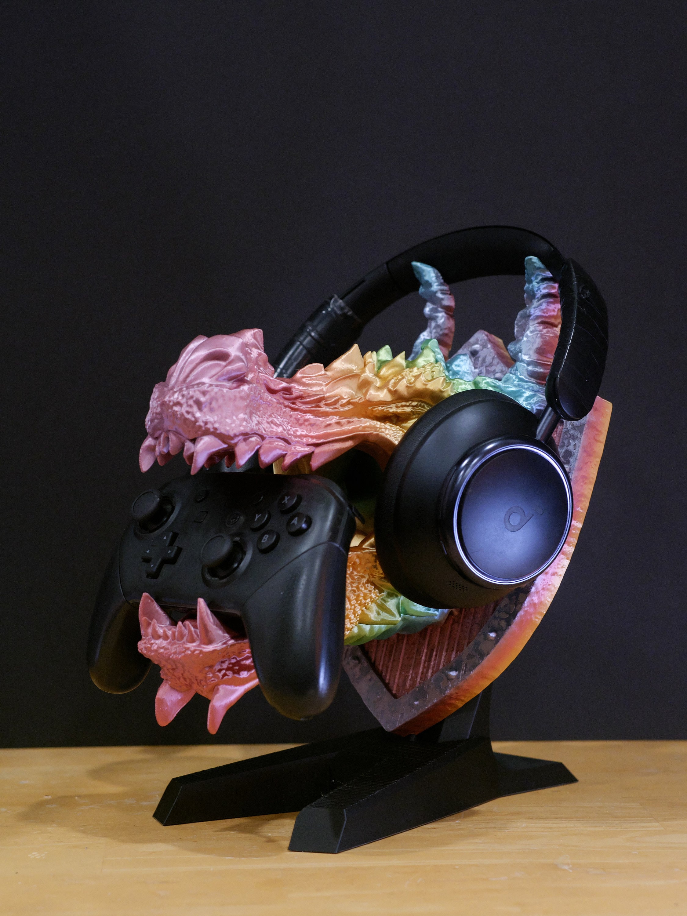 3D Printed Dragon Controller Stand - Fantasy Wall Decor & Headphone ...