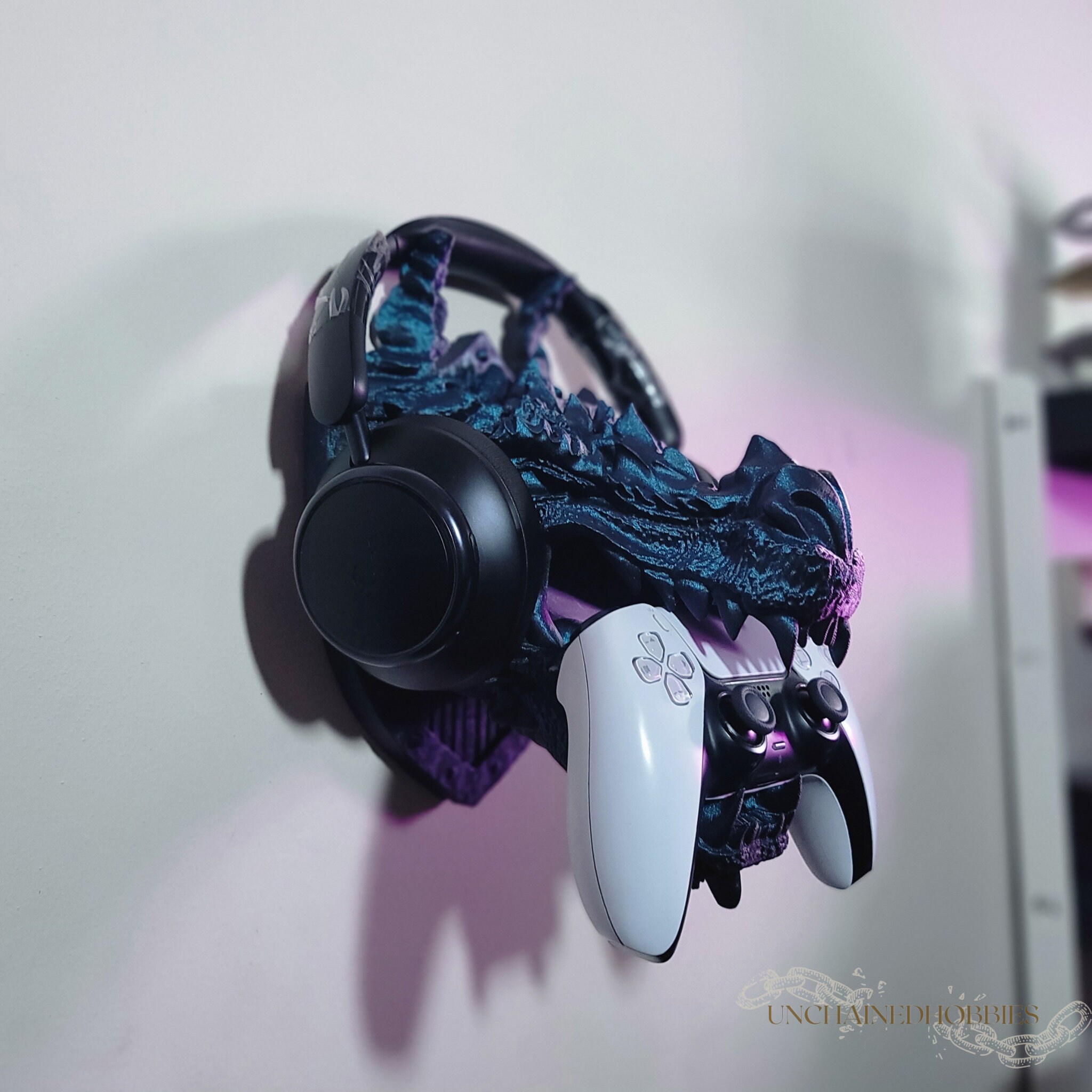 Dragon Headphone Stand Gaming Controller Holder Wall Mountable Decor 3D ...