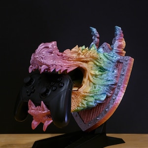 3D Printed Dragon Controller Stand - Fantasy Wall Decor & Headphone ...