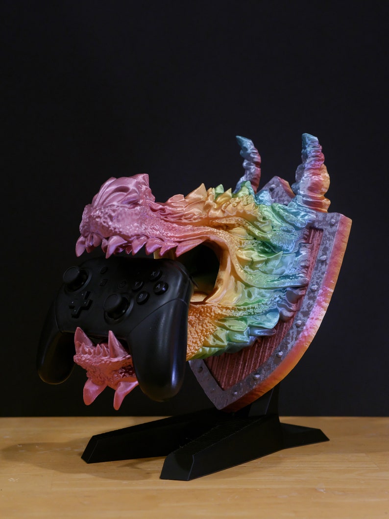 3D Printed Dragon Controller Stand - Fantasy Wall Decor & Headphone ...