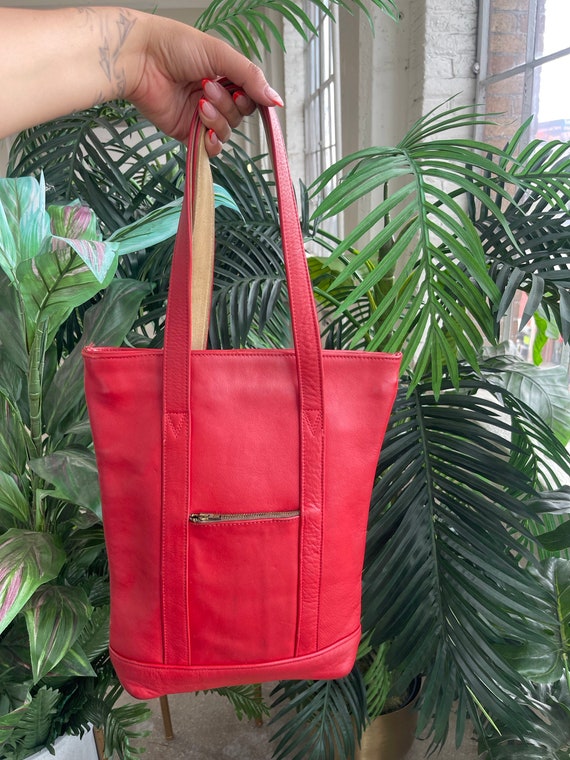 Vintage red leather tote - Gem