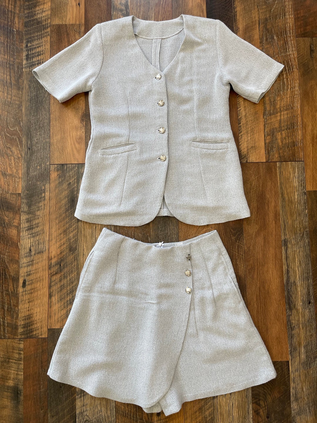 Vintage Light Grey Skort Set - Etsy
