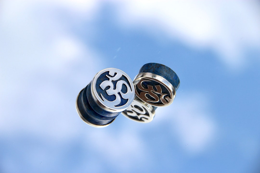 Earplugs Ear Tunnel Fleshtunnel Lapis Lazuli 925 Sterling Silver Om ...