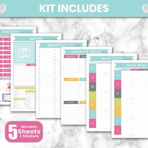 Meal Planning Digital Planner Insert Kit | Kaleidoscope - Etsy