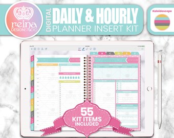Meal Planning Digital Planner Insert Kit Kaleidoscope | Etsy