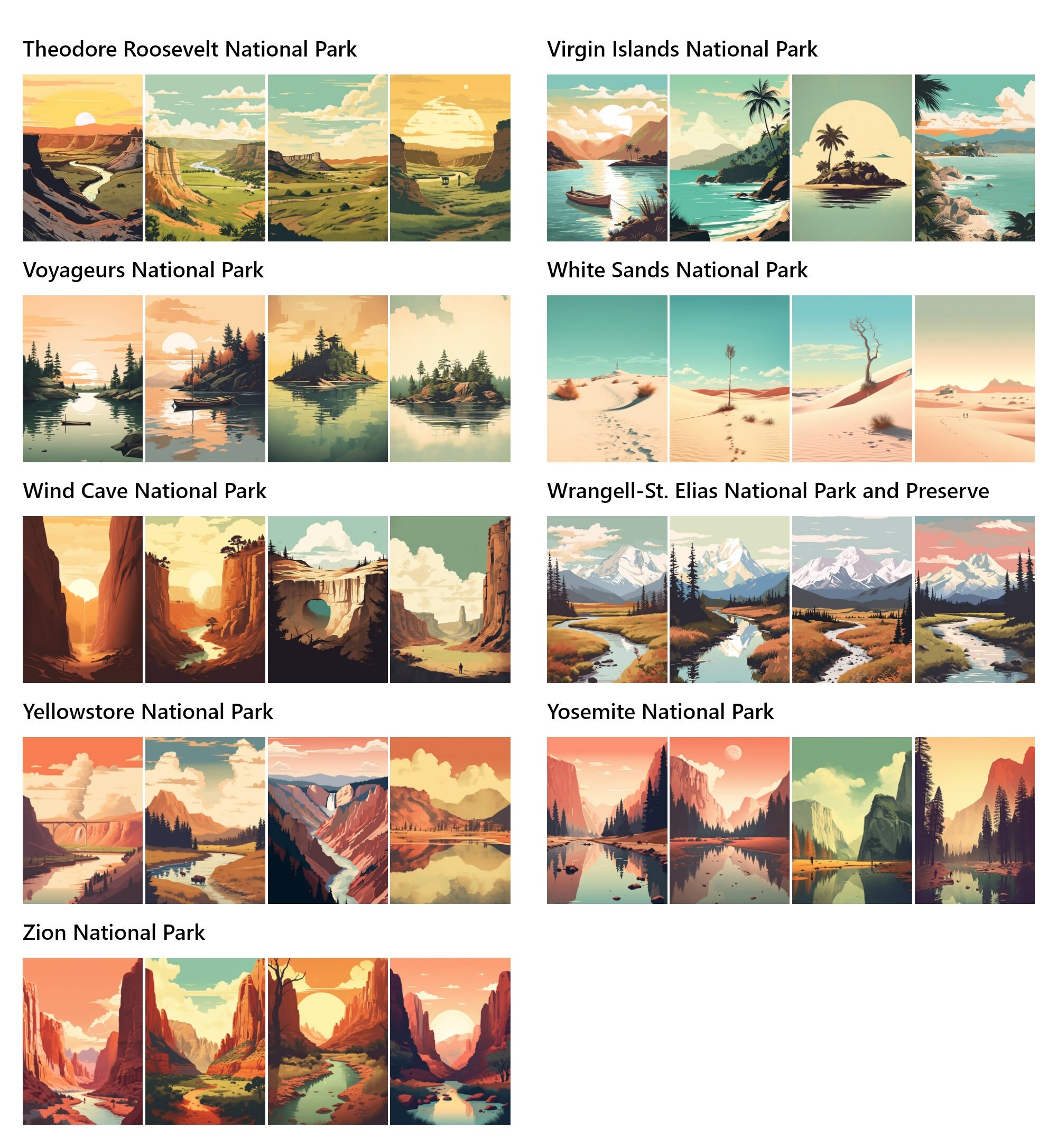 All 63 US National Parks Posters Bundle of National Park - Etsy