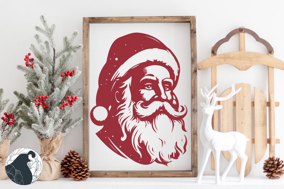 Vintage Santa SVG, Santa Claus SVG, Christmas Sign SVG, St. Nicholas ...