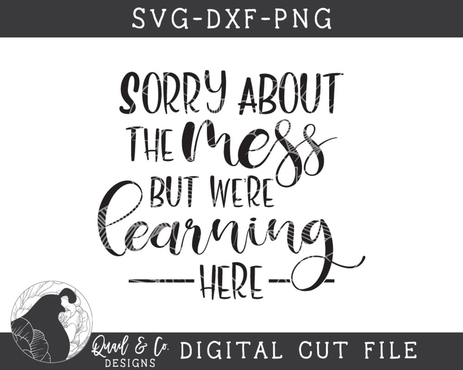 Sorry About the Mess SVG We're Learning Here Svg - Etsy