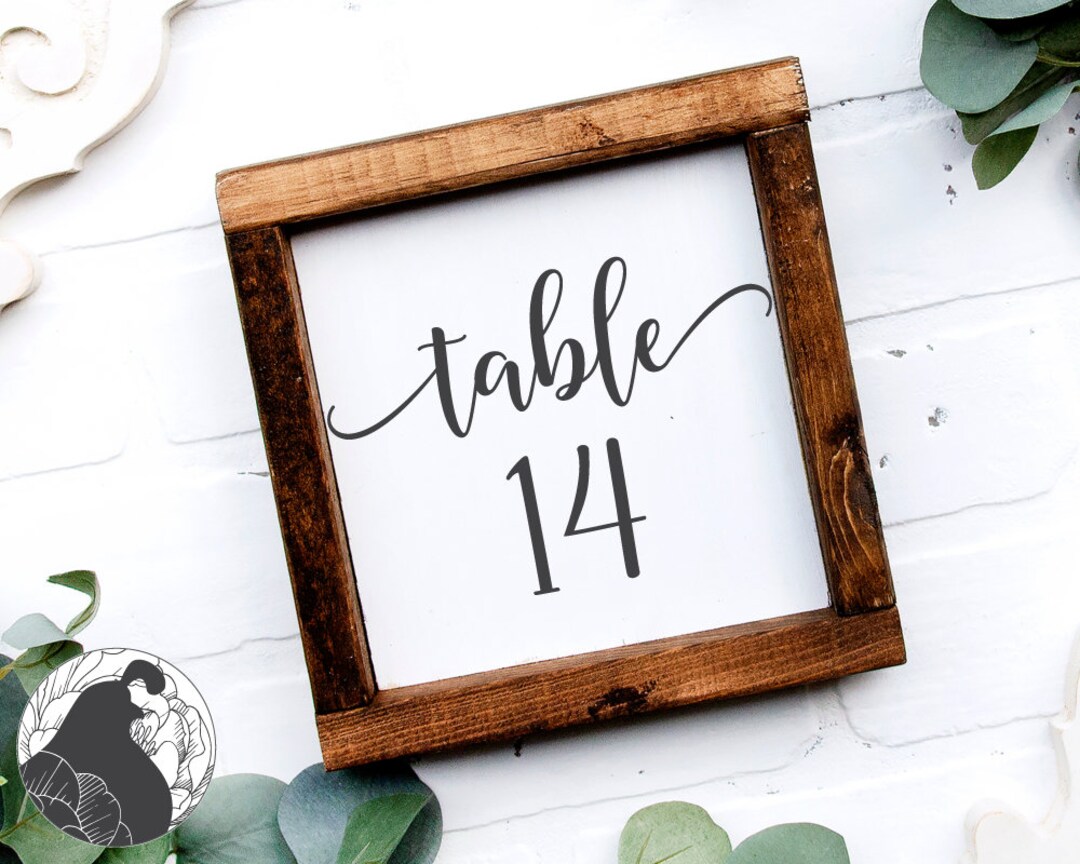 Wedding Table Numbers SVG, Wedding Signs Svg, Table Number Svg ...
