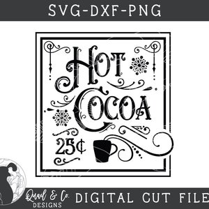 Hot Cocoa Bundle SVG, Christmas Svg Bundle, Christmas Sign Cut File ...