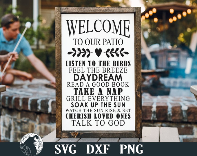 Welcome Patio Rules - Digital Cut File - Svg, Dxf, Png & Eps - Etsy Canada
