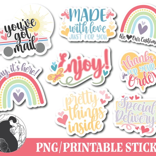 Digital Stickers for Packaging PNG File ONLY. Bundle of - Etsy