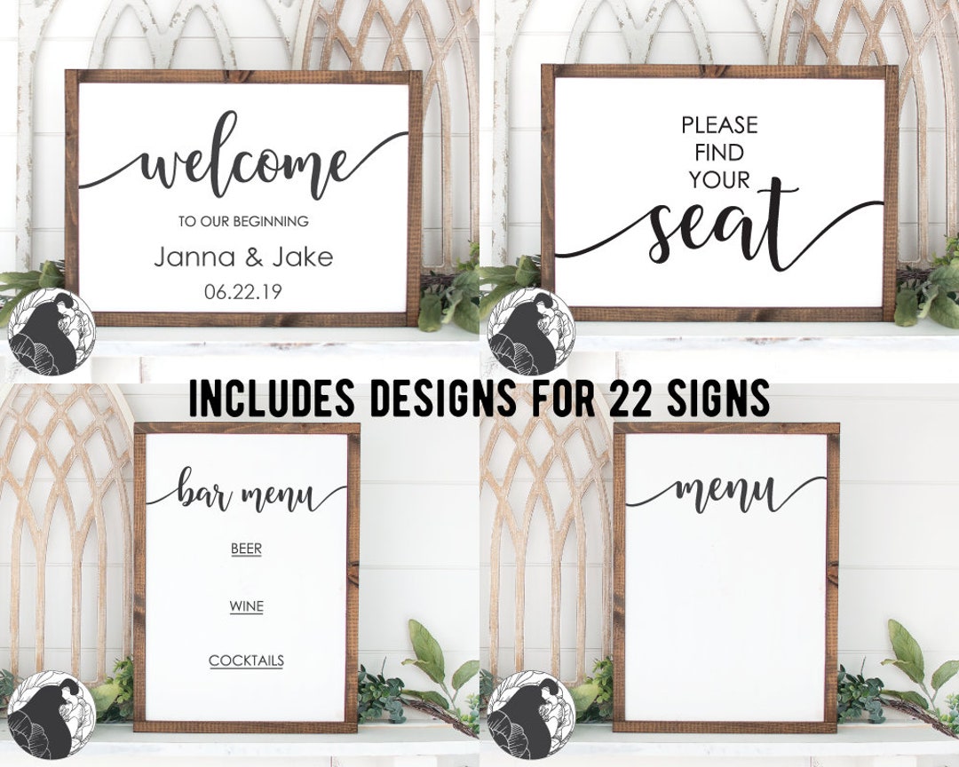 Wedding SVG Bundle, Wedding Signs Svg, Wedding Cut File, Welcome Svg ...
