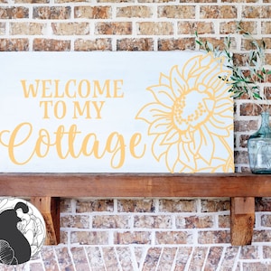Welcome to My Cottage SVG, Cottagecore Cut File, Sunflower Design ...