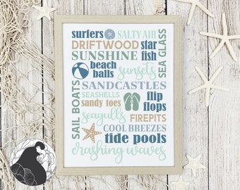 Beach Word Art - Etsy