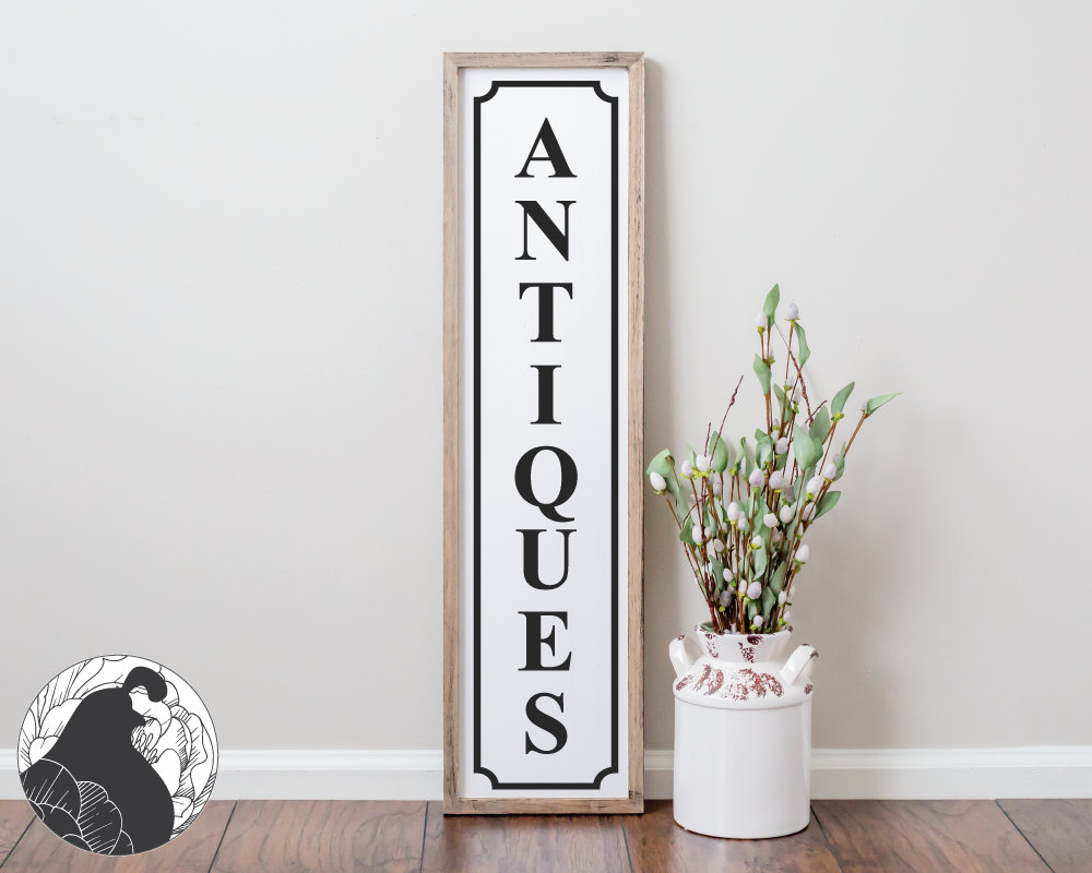Antiques SVG Vertical Sign svg Farmhouse Cut File Digital | Etsy