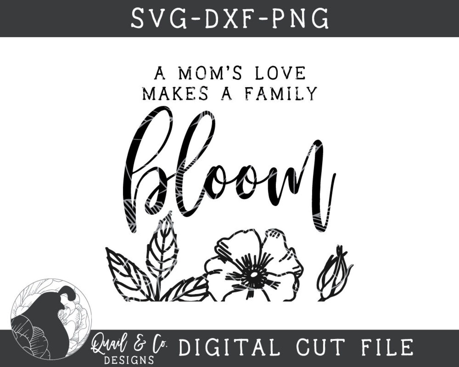 Svg Files A Mom's Love Makes a Family Bloom Svg - Etsy