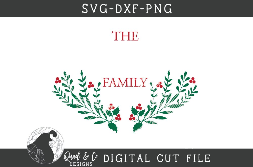 Christmas SVG Last Name svg Round Christmas Cut File | Etsy