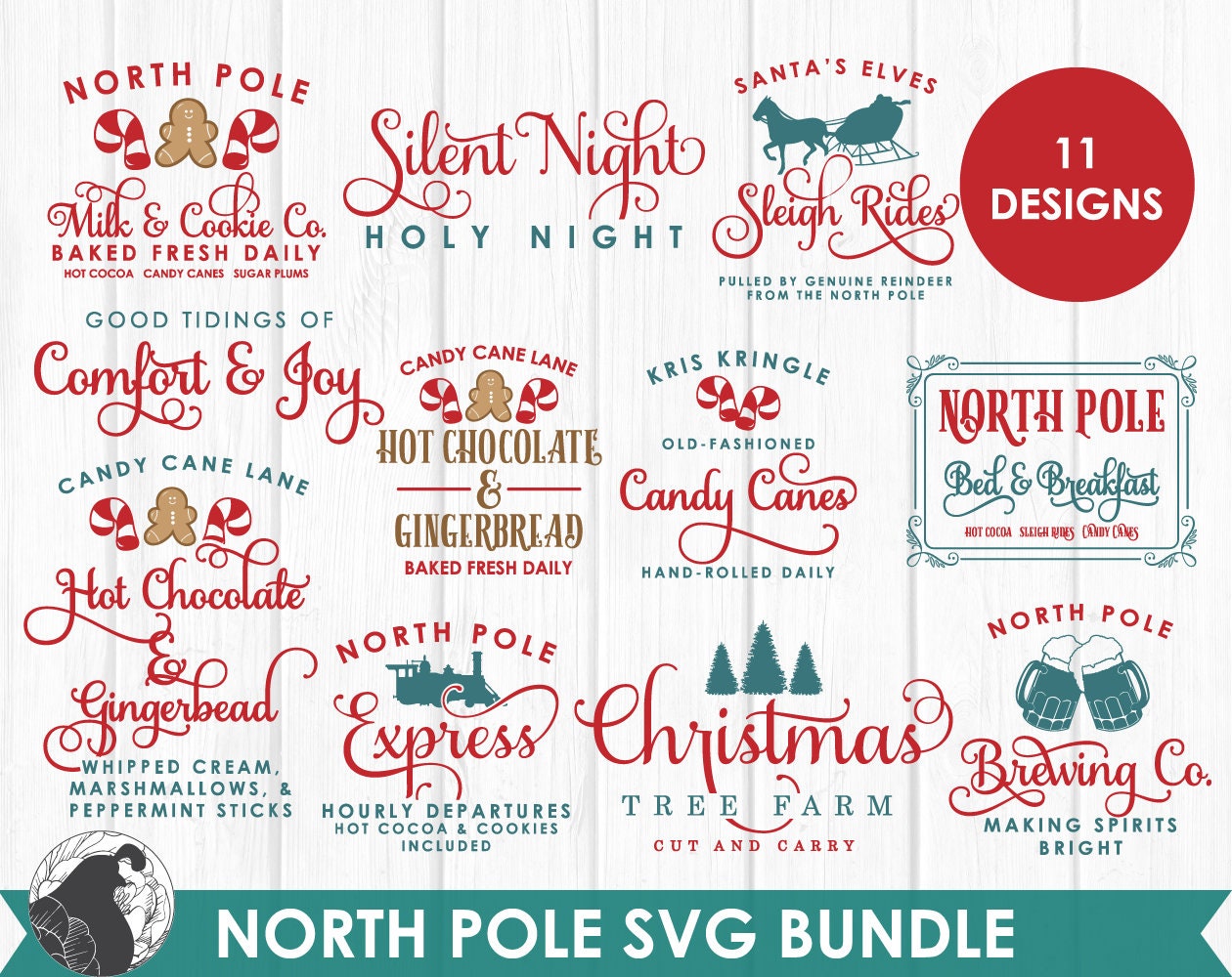 North Pole SVG Bundle Christmas SVG Bundle Christmas Sign - Etsy
