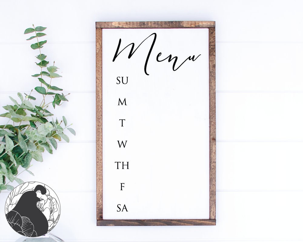 Menu Svg Weekly Menu Svg Menu Board Svg Kitchen Cut File - Etsy Singapore
