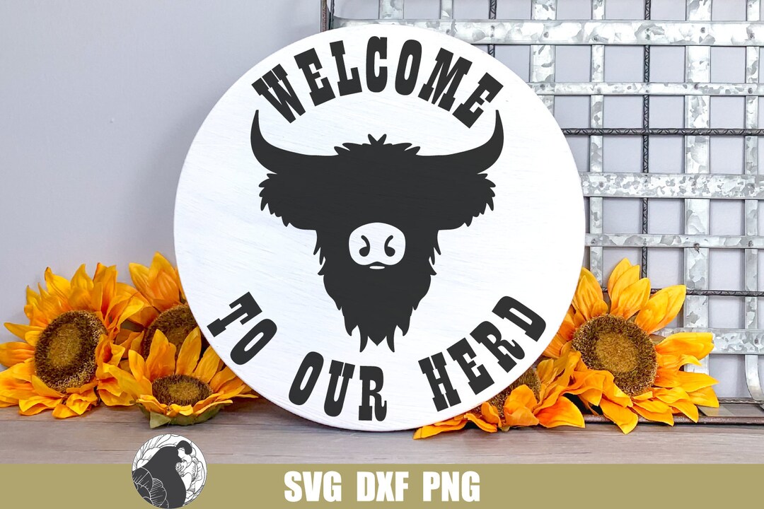 Highland Cow Svg Cow Face Svg Welcome to Our Herd Svg - Etsy Canada