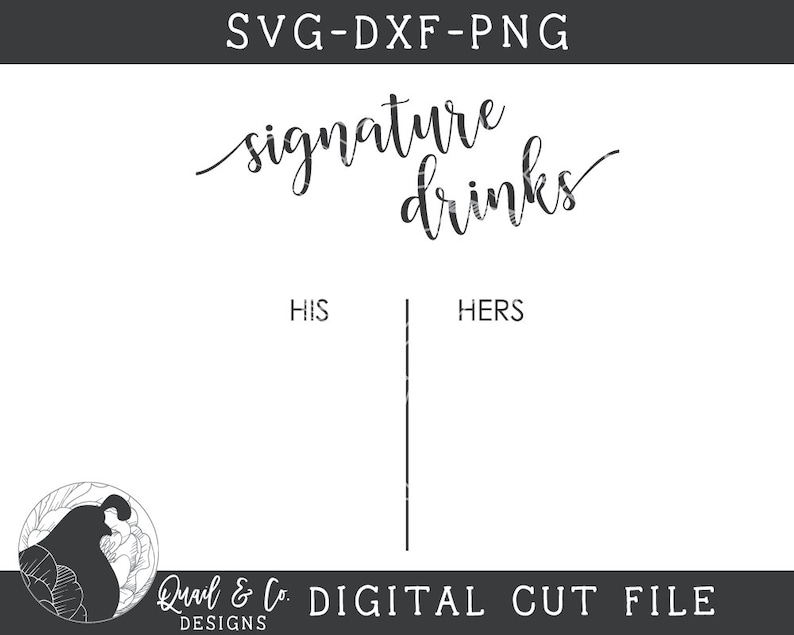 Signature Drinks Svg Wedding Sign Svg Cocktails Svg Wedding - Etsy
