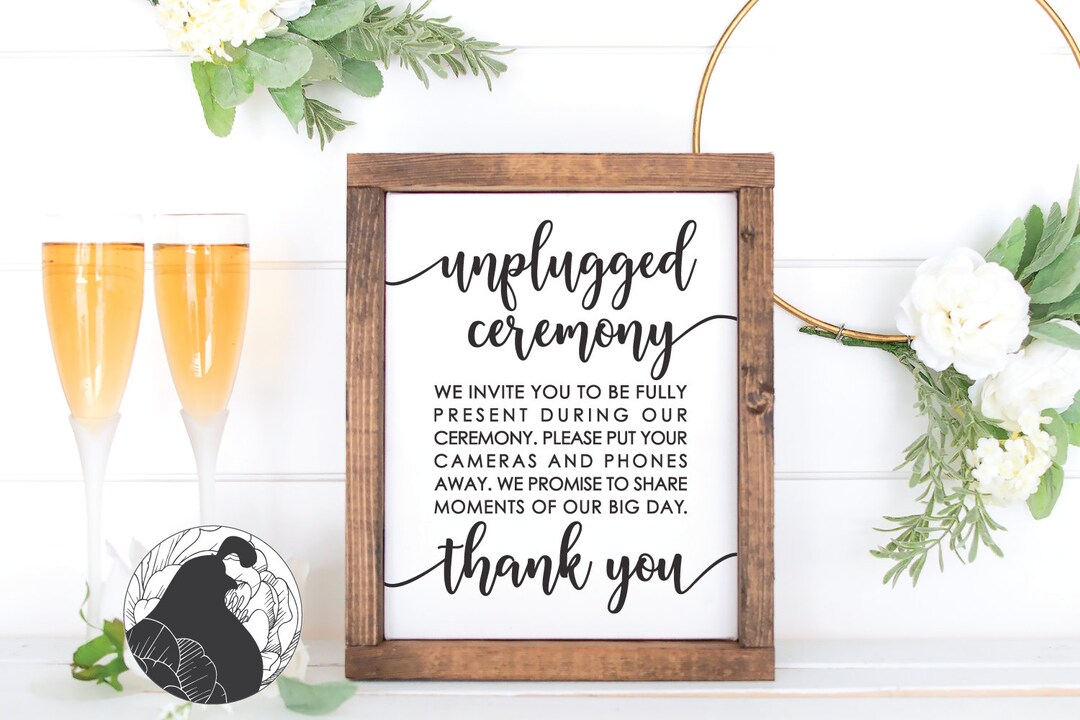Unplugged Ceremony Svg Wedding Svg Wedding Sign Svg No Cell - Etsy