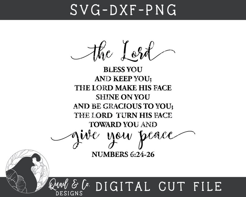 The Lord Bless You SVG: Bible Verse Christian Cut File (digital ...