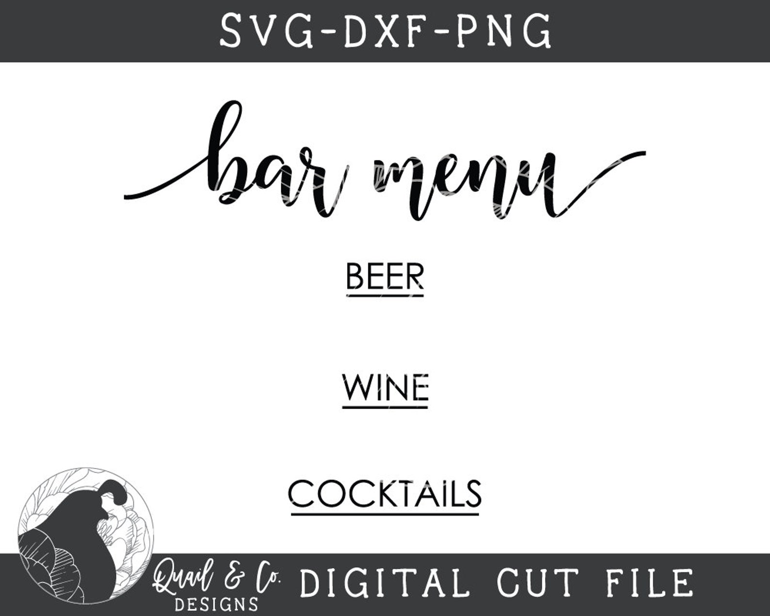 Svg Files Bar Menu Svg Wedding Svg Wedding Sign Svg Cut - Etsy
