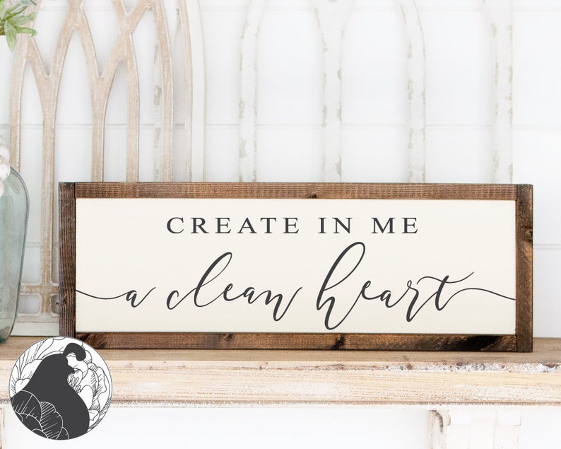 Create in Me a Clean Heart svg Christian Cut File Bible | Etsy
