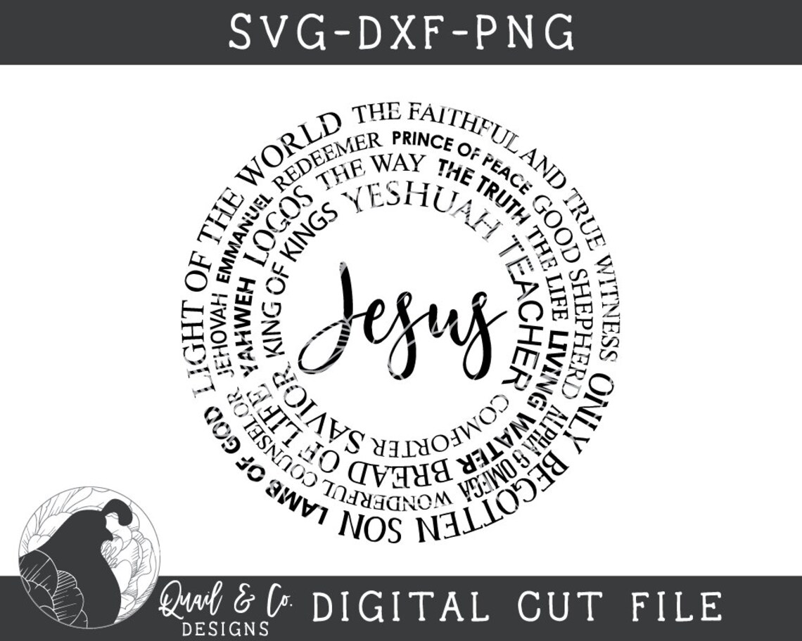 Svg Files Names of Jesus Svg Jesus Svg Christ Svg Savior | Etsy Canada