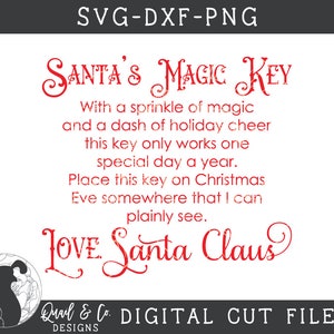 Svg Files, Christmas Svg, Santa's Magic Key Svg, Santa Key Svg, Cut ...