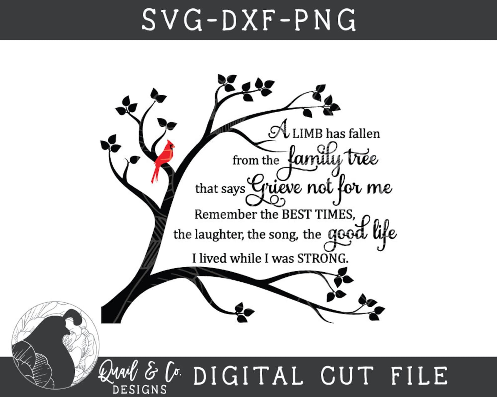 Svg Files Cardinal SVG A Limb Has Fallen SVG Funeral - Etsy Canada